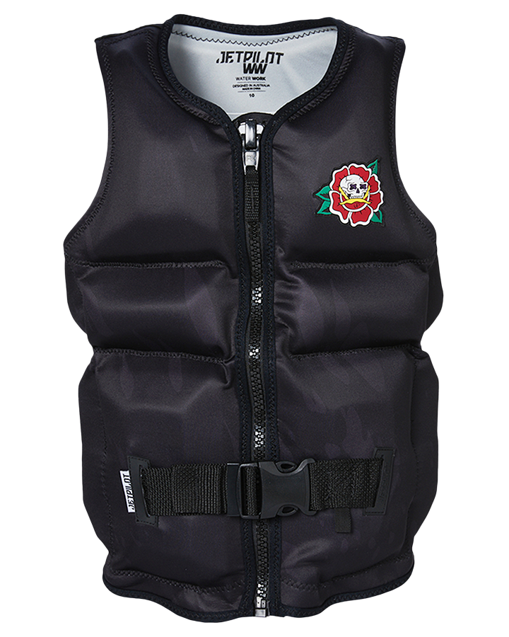 Jetpilot X1 Boys Youth Neo Vest Sub Black 2023 | Life Jackets Kids ...
