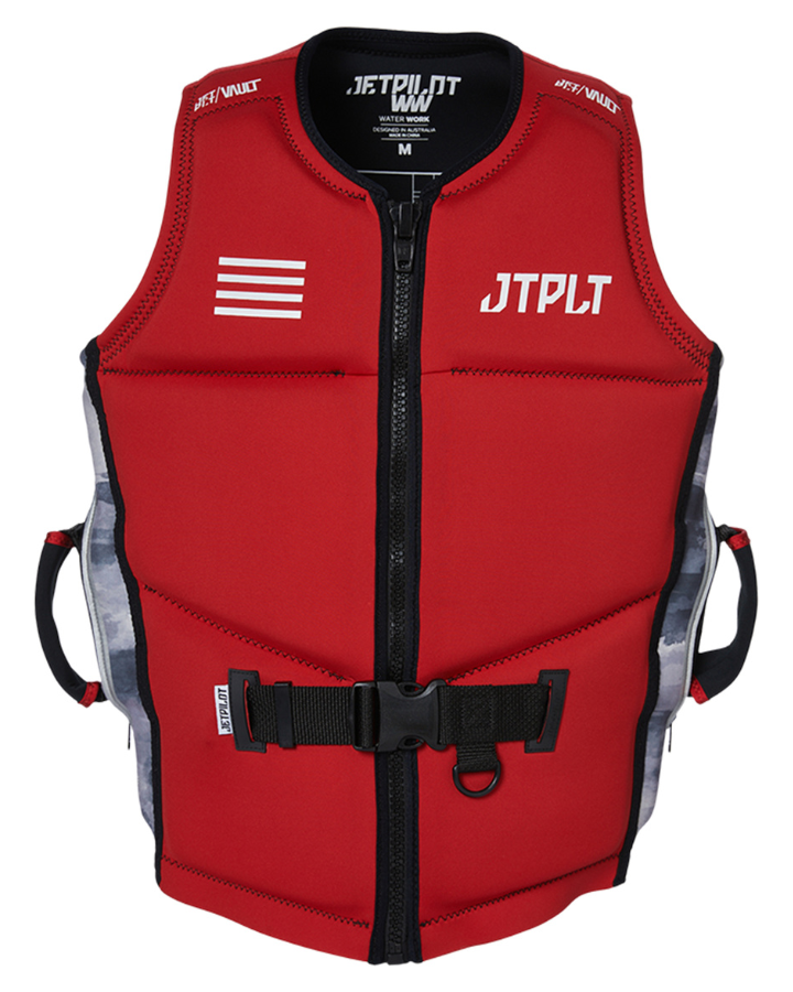 Jetpilot Rx Vault Mens F/E Neo Vest Red/Black/Camo 2023 | Life Jackets Mens | Trojan Wake Ski Snow